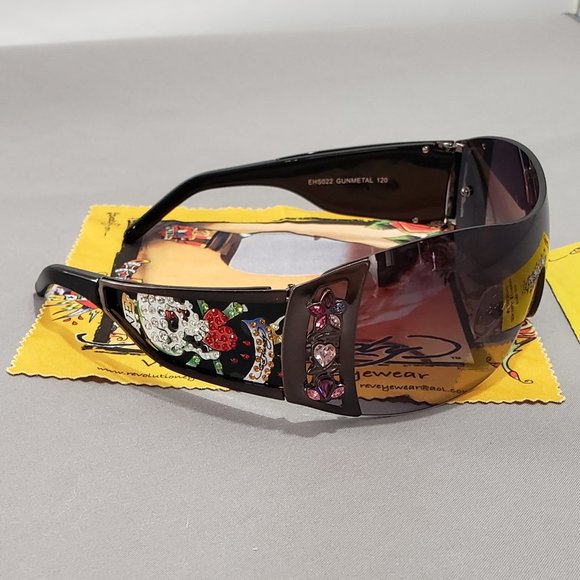 Ed Hardy | Accessories | Vintage Ed Hardy Sunglasses Ehs22 Skulls And ...